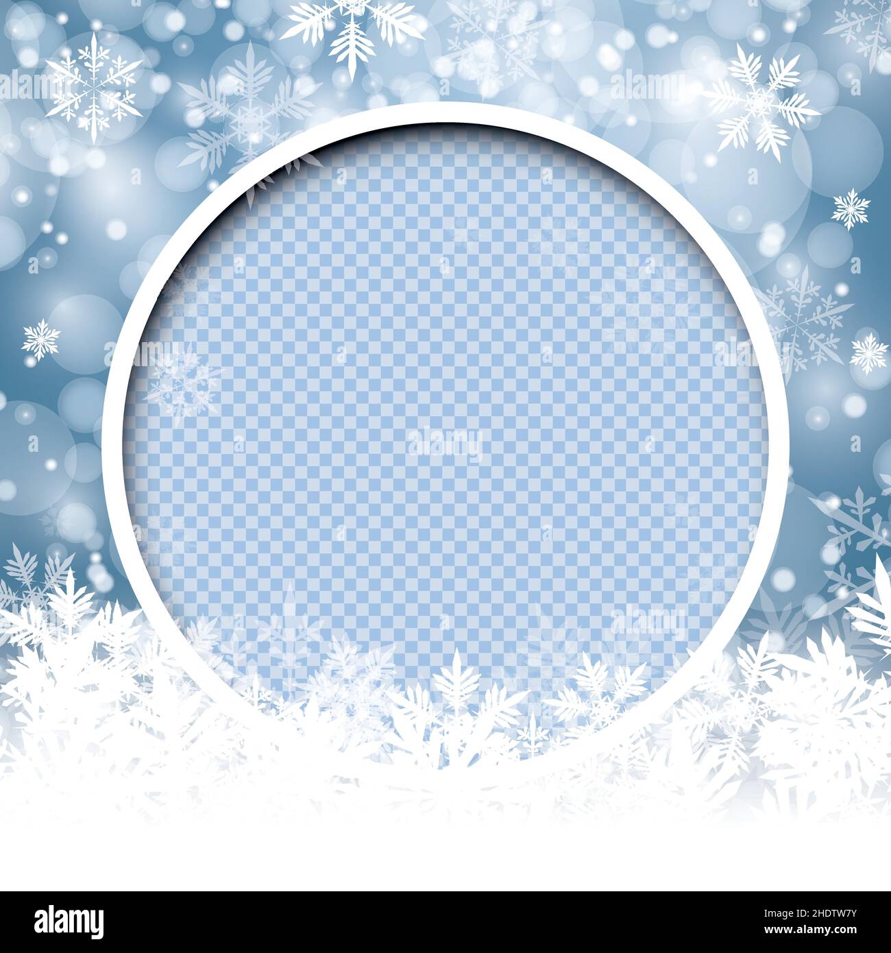 Circle frozen window frame layout template with place for your photo ...