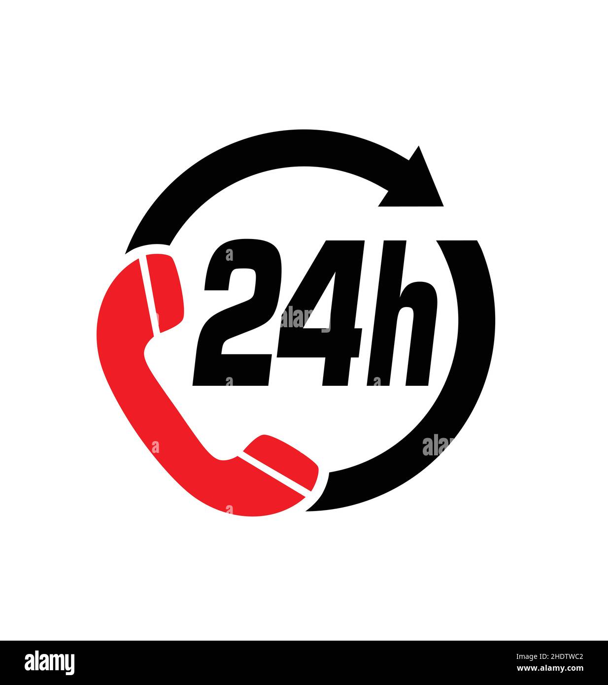 Hotline symbol on red Stock Vector Images - Alamy