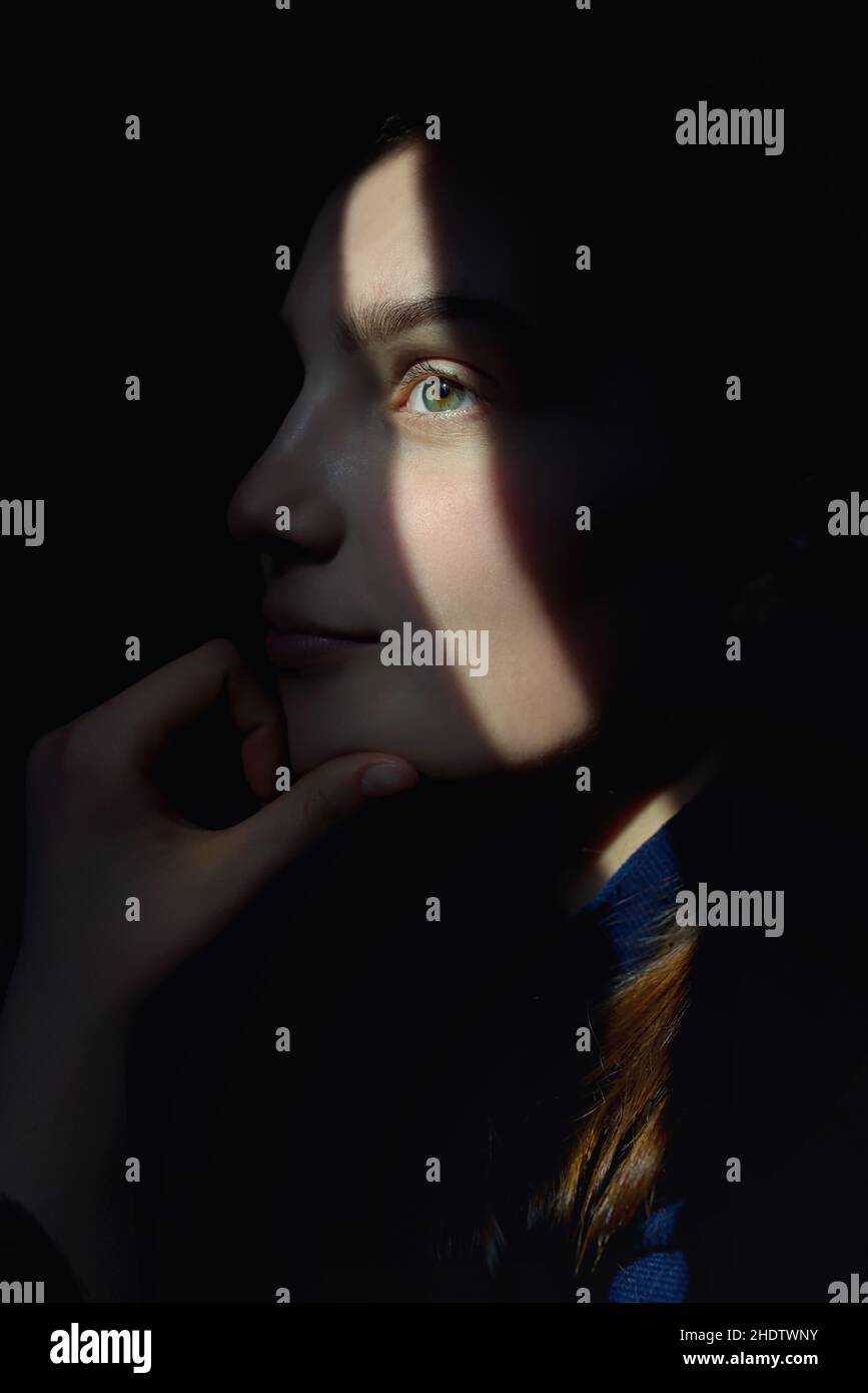 girl, light & shadow, thinking, girls, light & shadows, light and ...