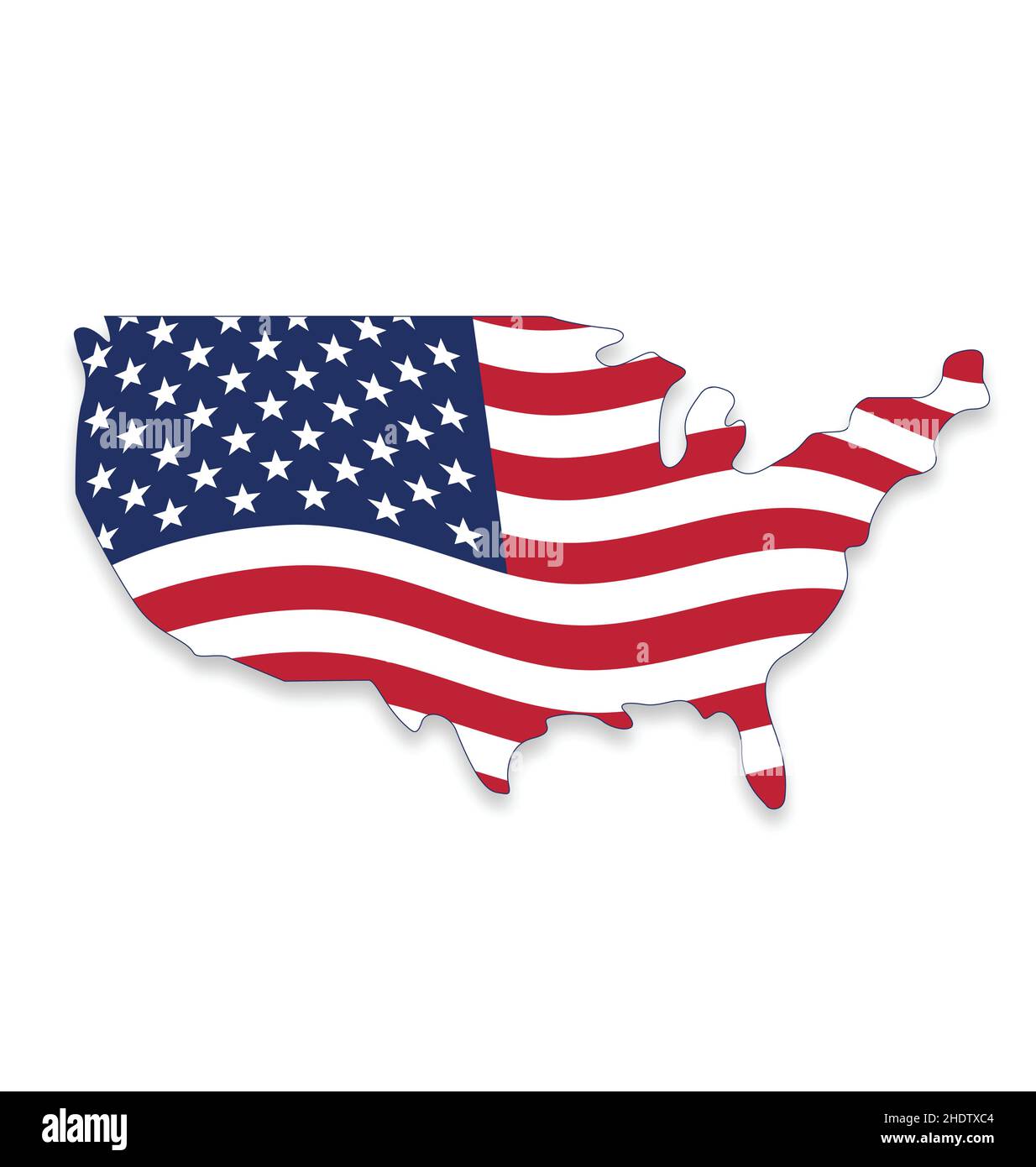 USA America flag in map symbol logo vector isolated on white background ...