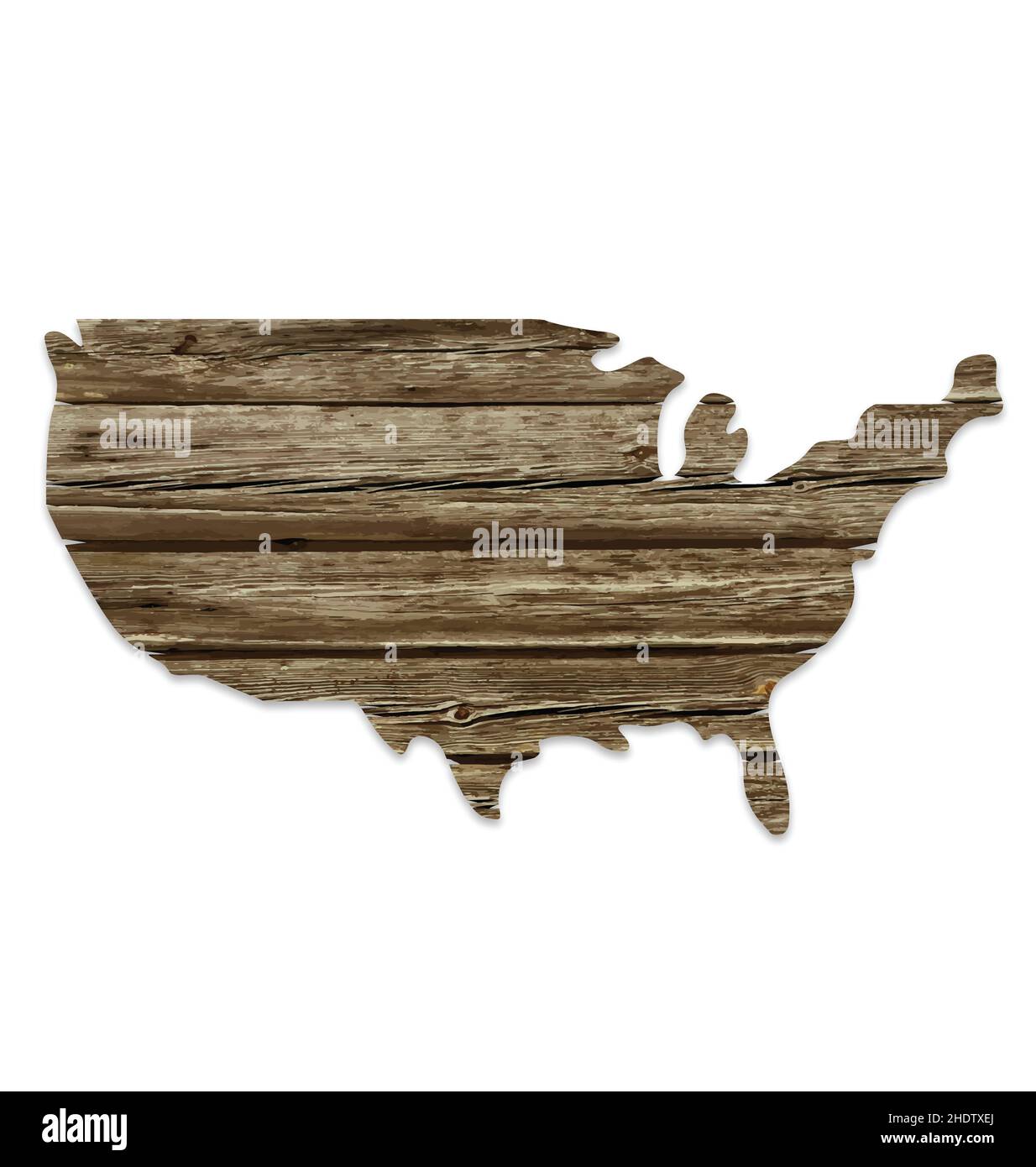 usa map old rustic timber cutout vector isolated on white background ...
