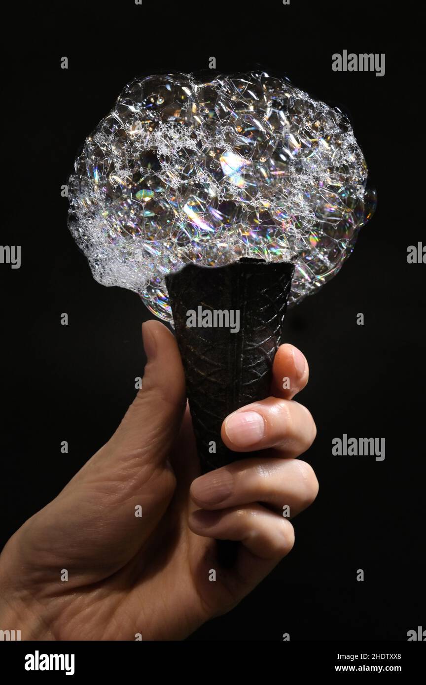 ice cream wafer, soap bubble, ice-cream wafers, soap bubbles Stock ...