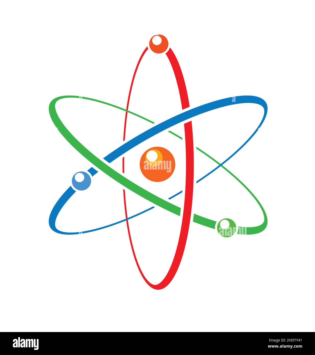 colorful stylized atom icon vector isolated on white background Stock ...