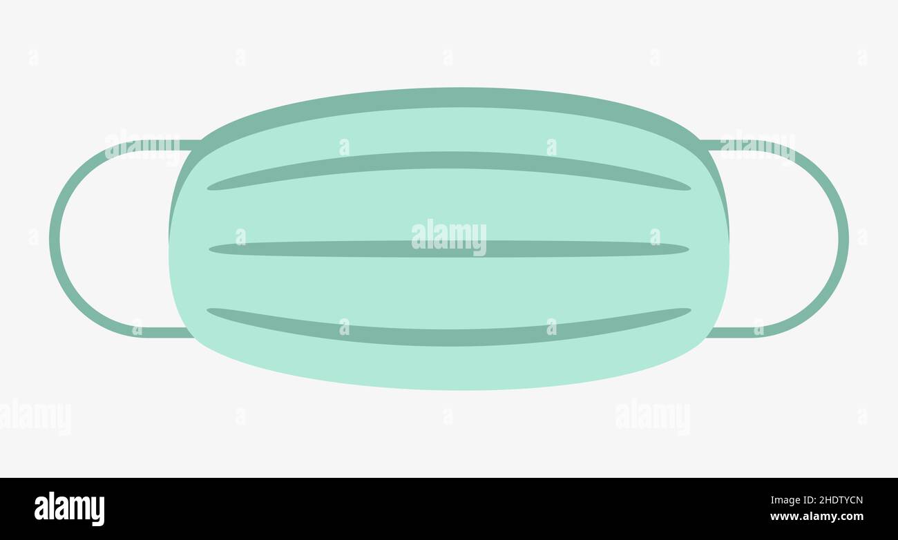 Vector illustration of light green surgical mask Stock Vector Image ...