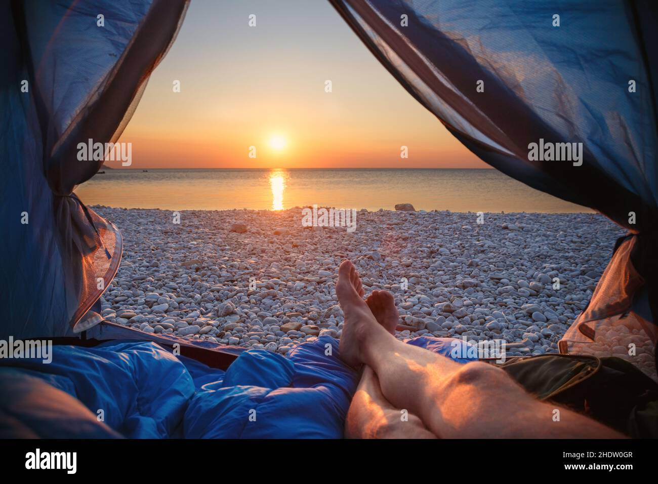 sunset, beach, camping, sunsets, beaches, seaside, camper Stock Photo ...
