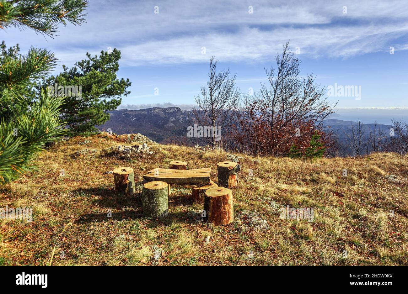 hiking, seating, rest stop, rest stops Stock Photo - Alamy