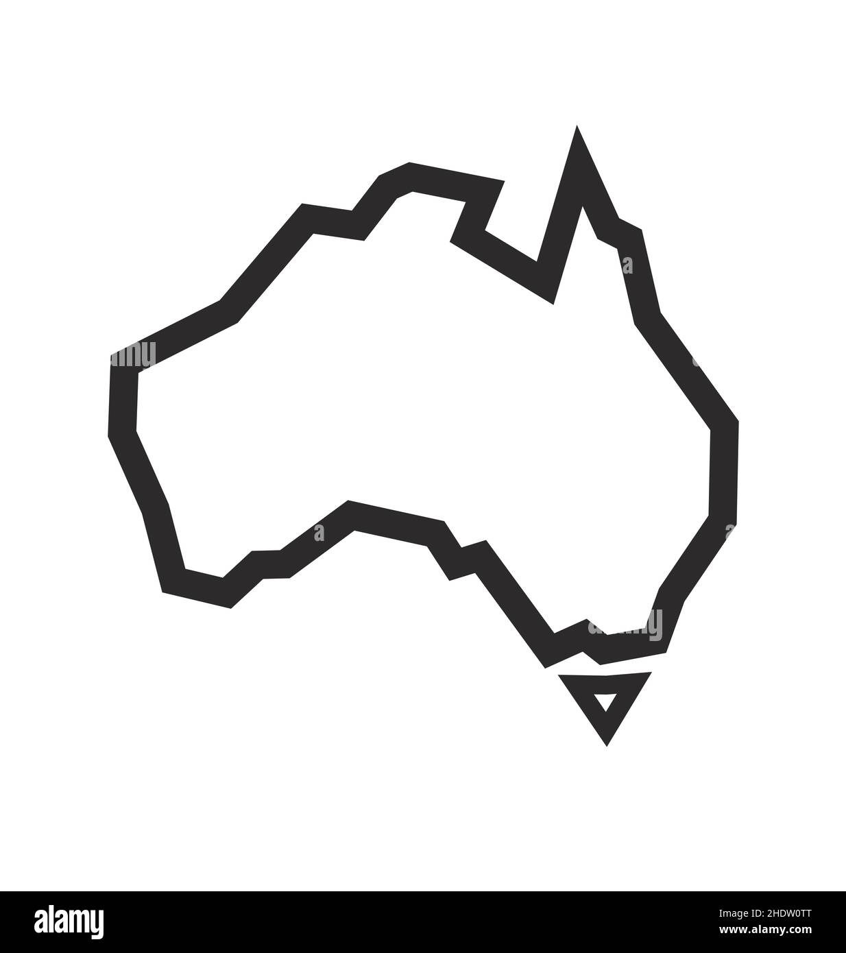 stylized stylised modern australia map simplified angled geometric ...