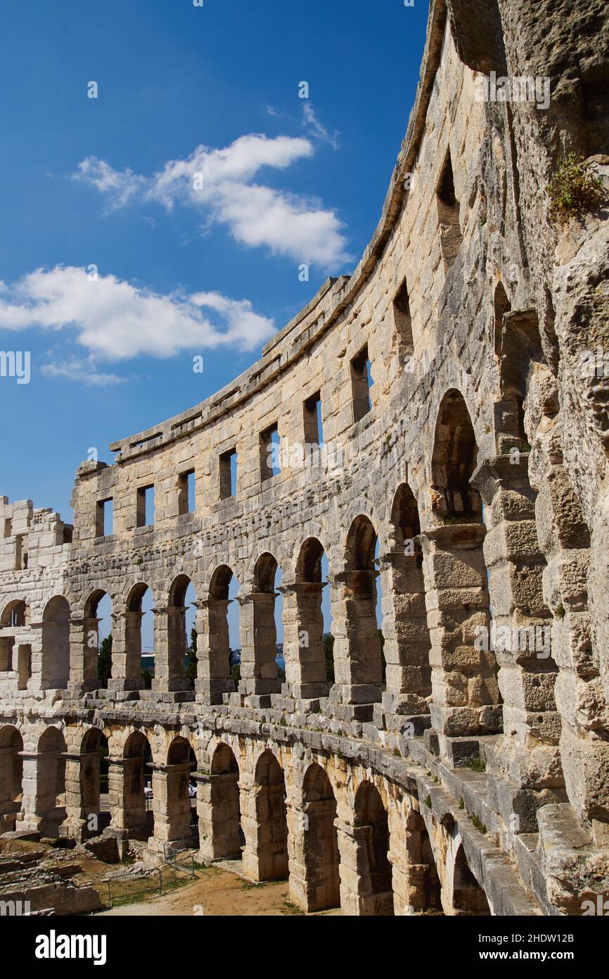 amphitheater, pula, amphitheaters, pulas Stock Photo - Alamy