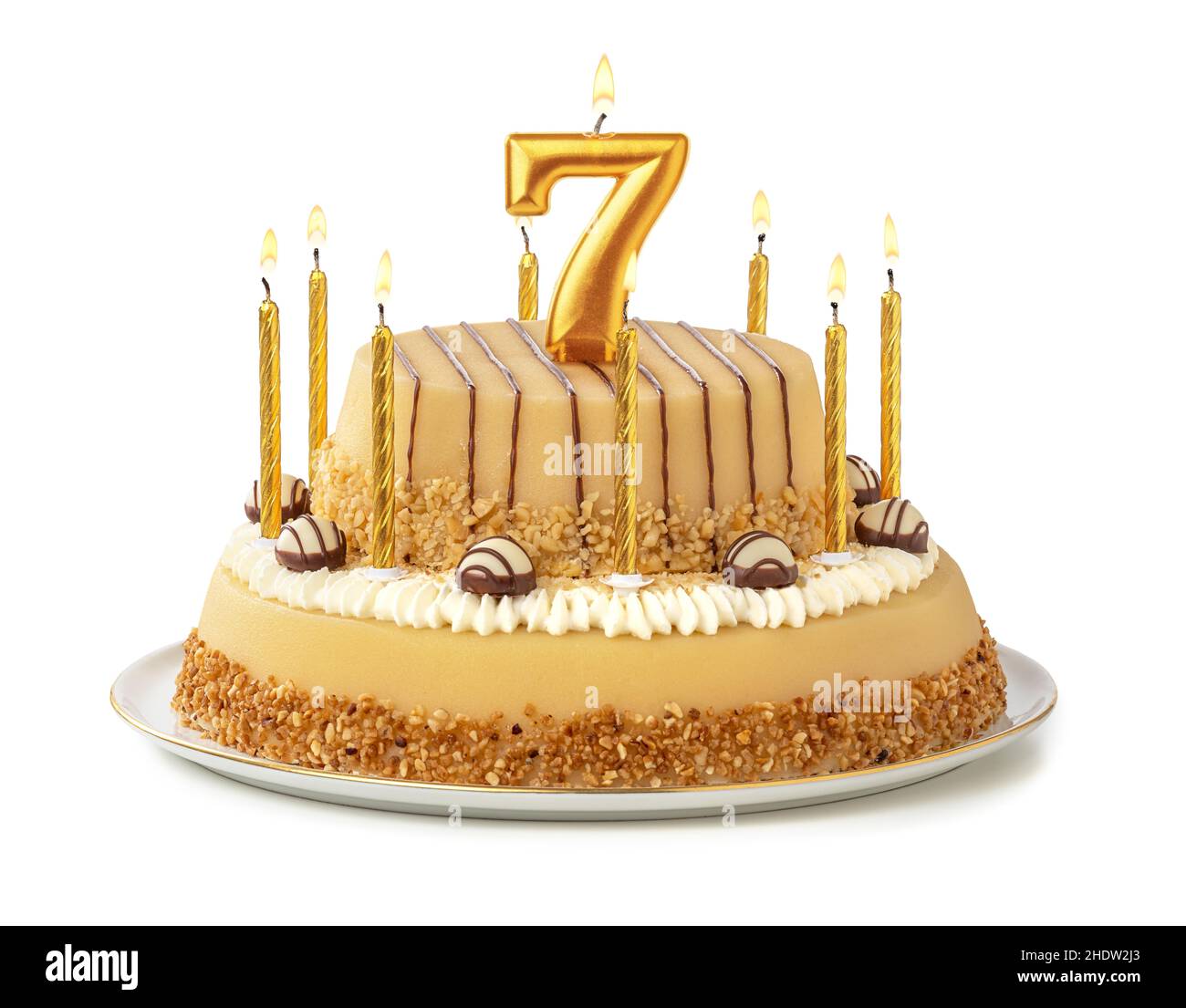 7, birthday cake, seven, birthday cakes Stock Photo - Alamy