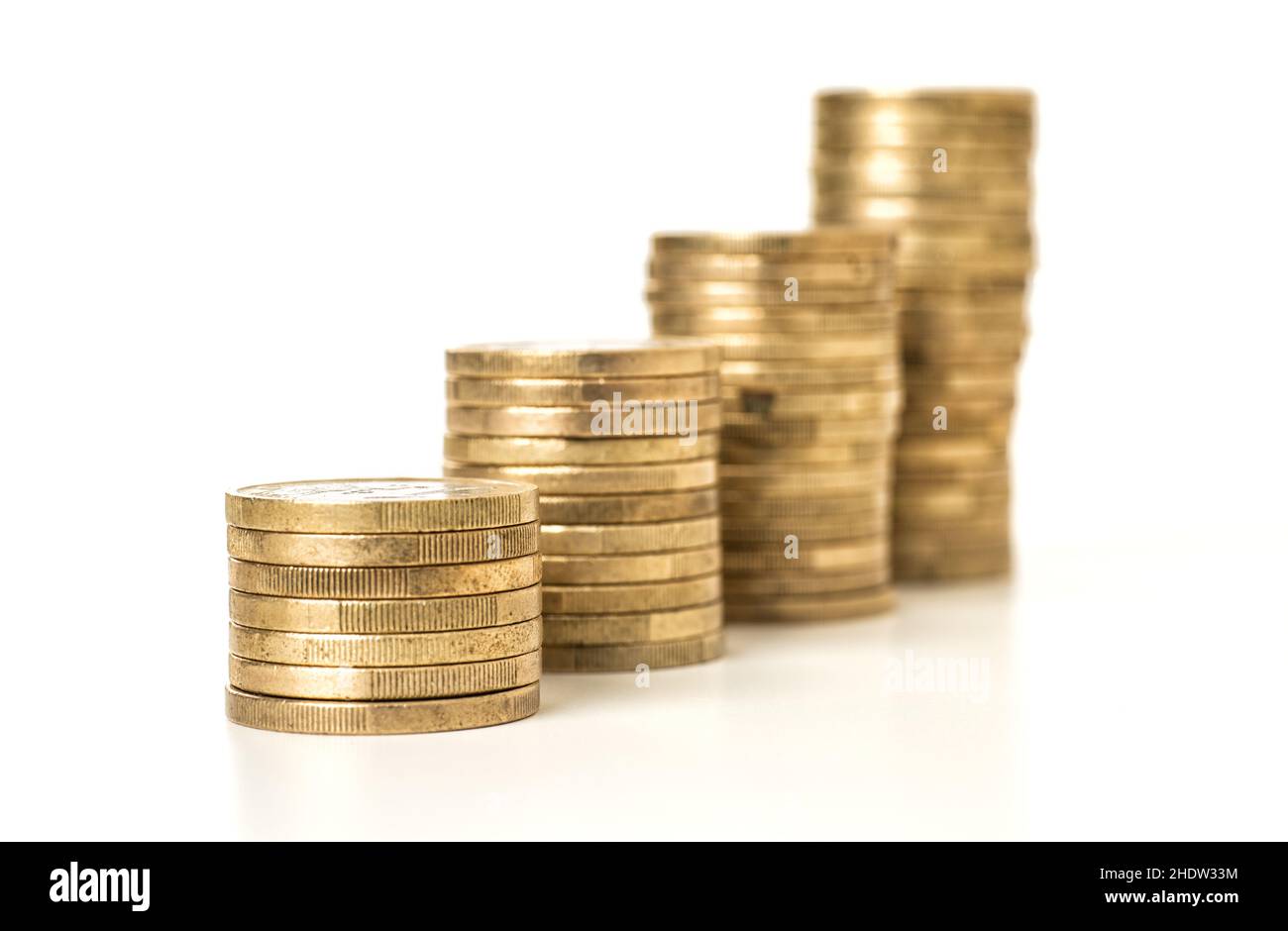 Stack ascending euro coins hi-res stock photography and images - Alamy