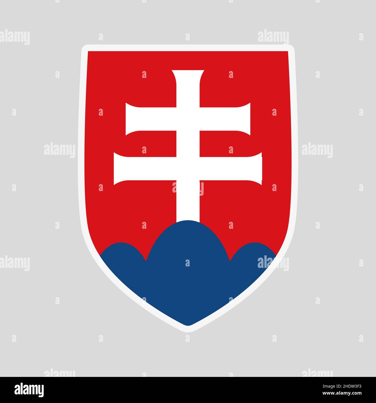 Vector icon of Slovak emblem on gray background Stock Vector Image ...