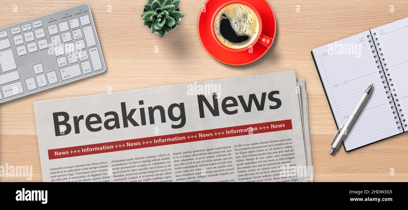 newspaper, breaking news, newspapers Stock Photo - Alamy