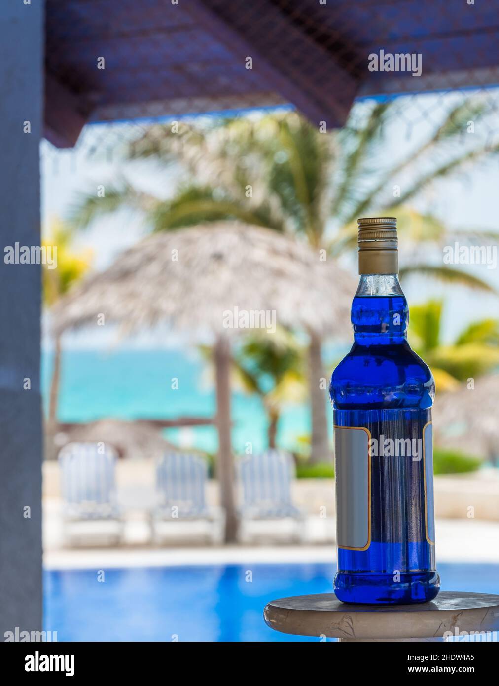 beach bar, blue curacao, bar, beach bars Stock Photo - Alamy