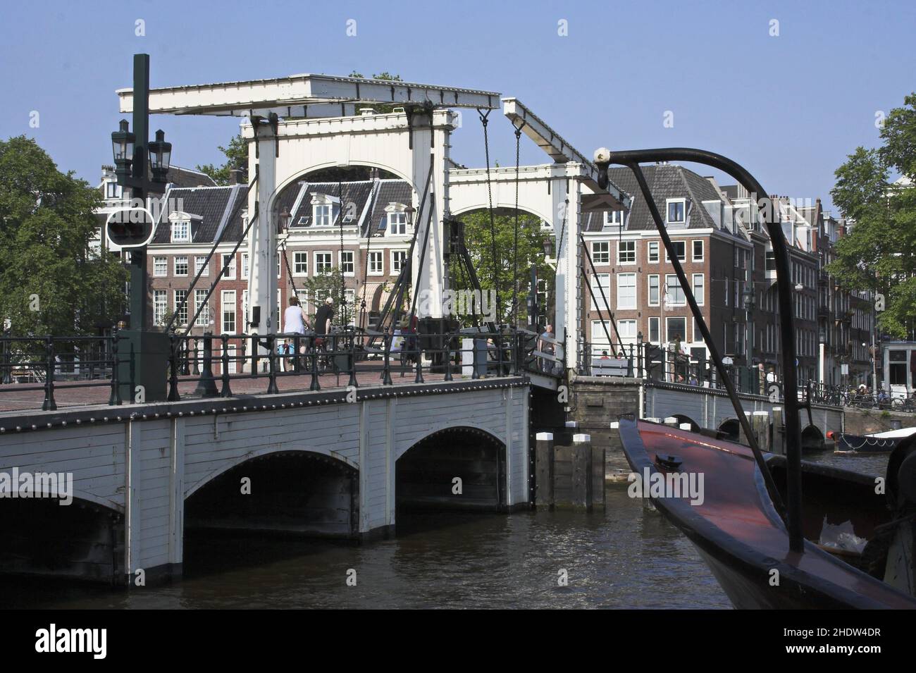 Lift bridge over the town canal in Amsterdam,Netherlands,Europe Stock ...