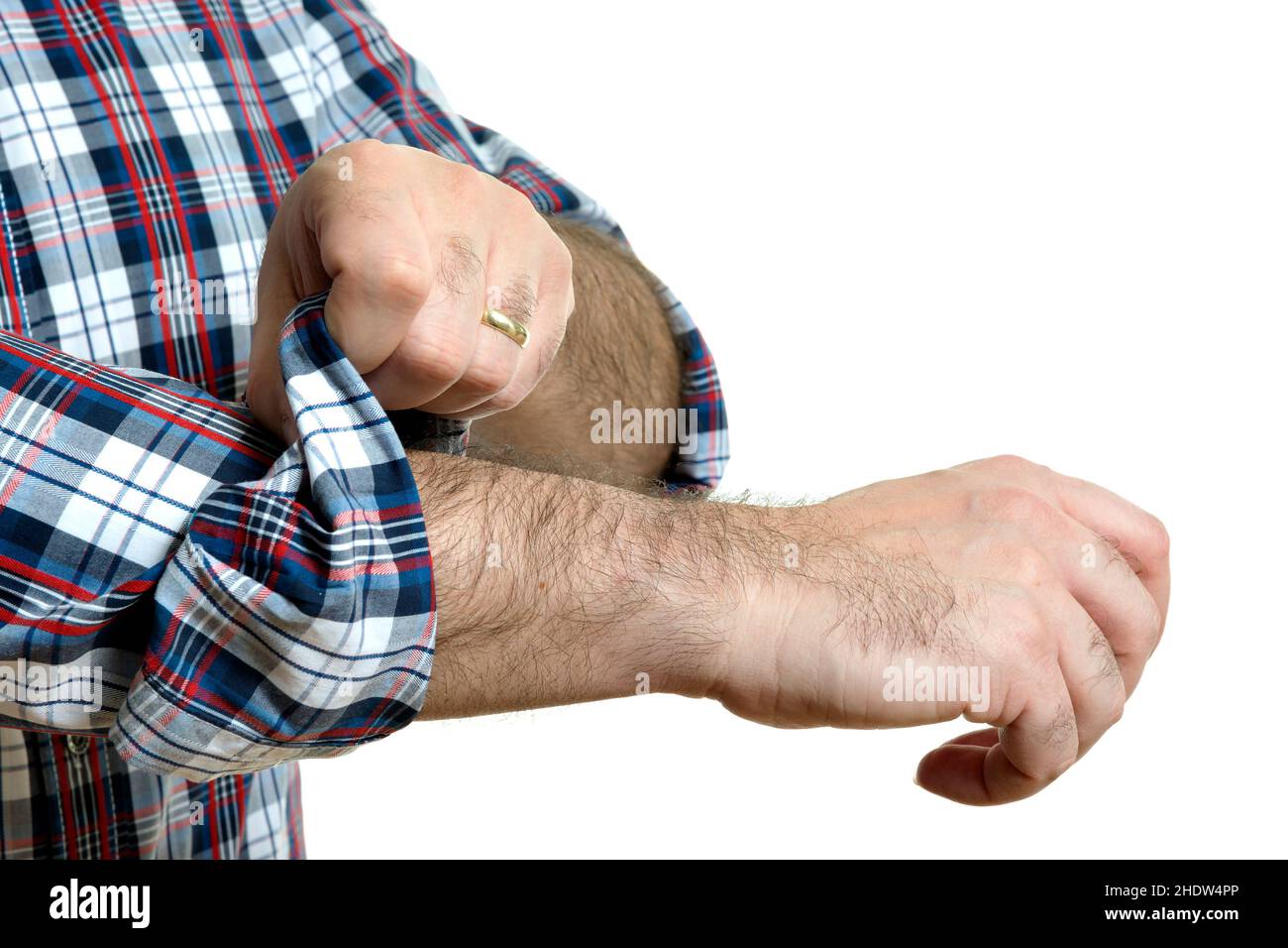Man rolling up sleeves hi-res stock photography and images - Alamy
