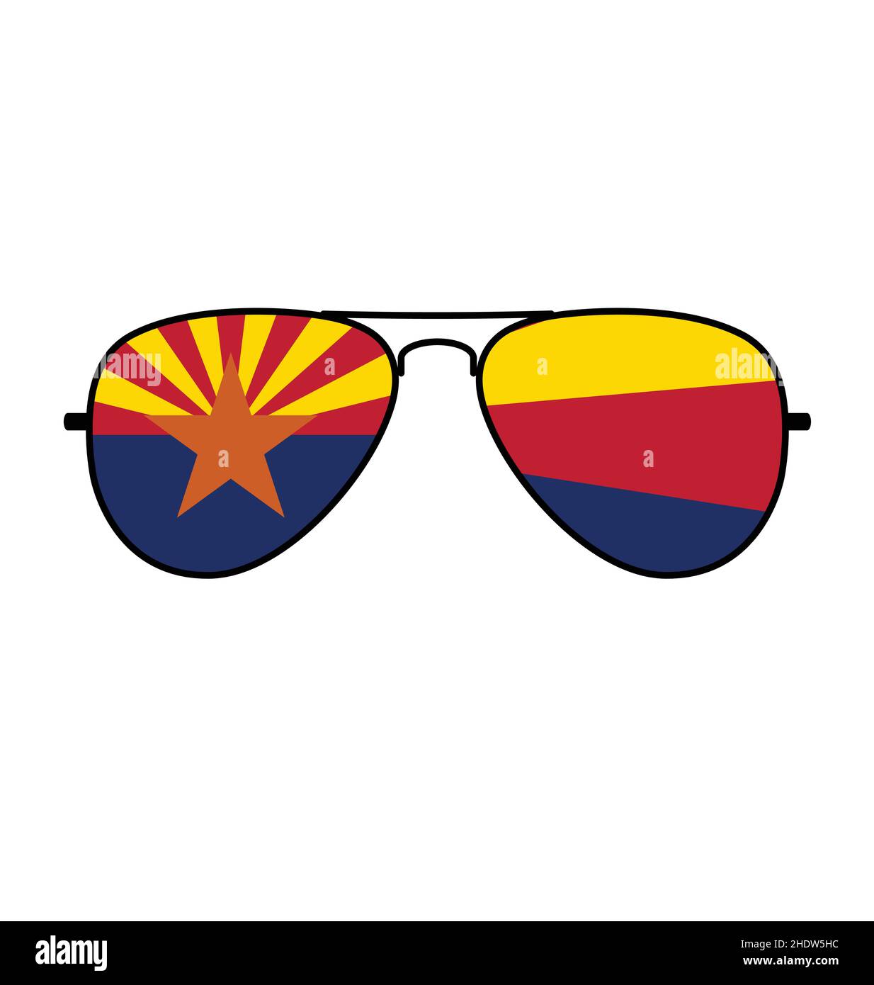 Cool Aviator Sunglasses with Arizona az flag in lenses black frames ...