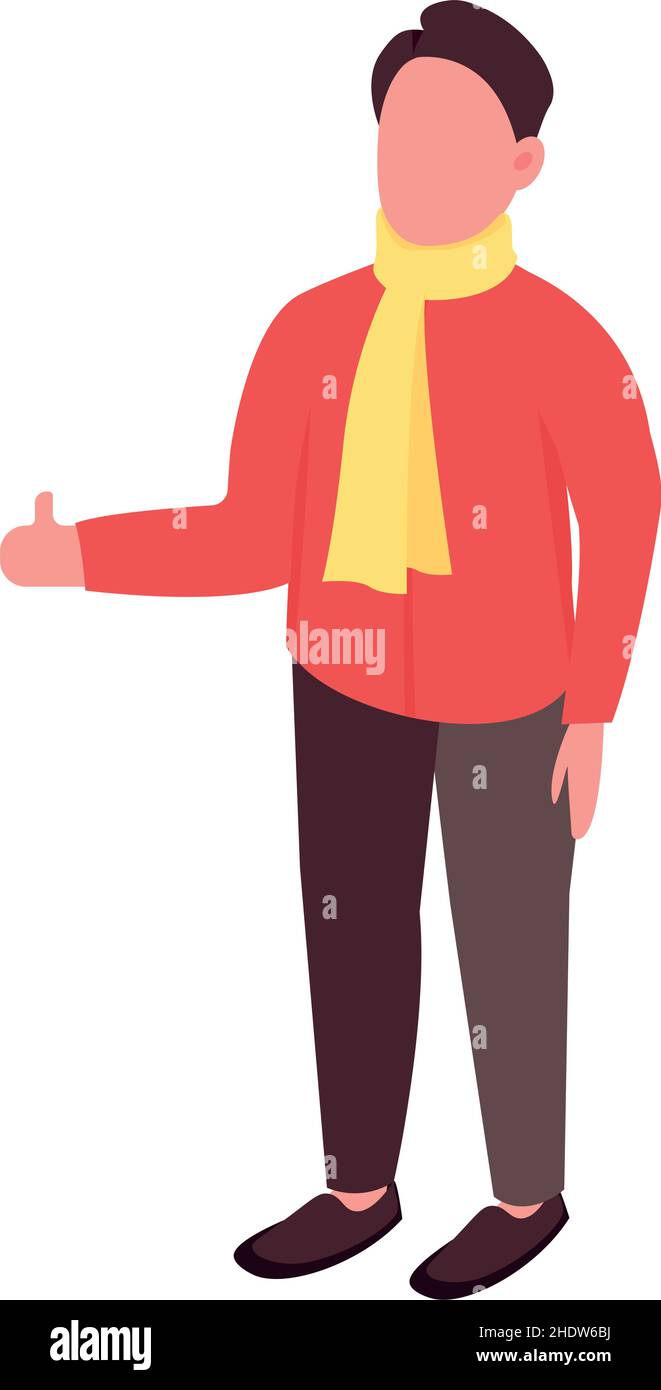Guy with scarf semi flat color vector character Stock Vector Image ...