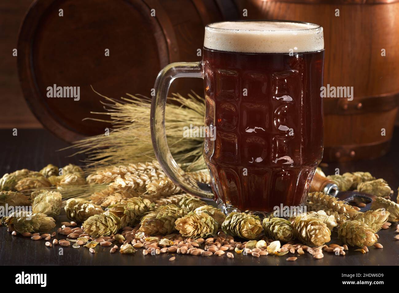 dark beer, wheat beer, dark beers, wheat beers Stock Photo - Alamy