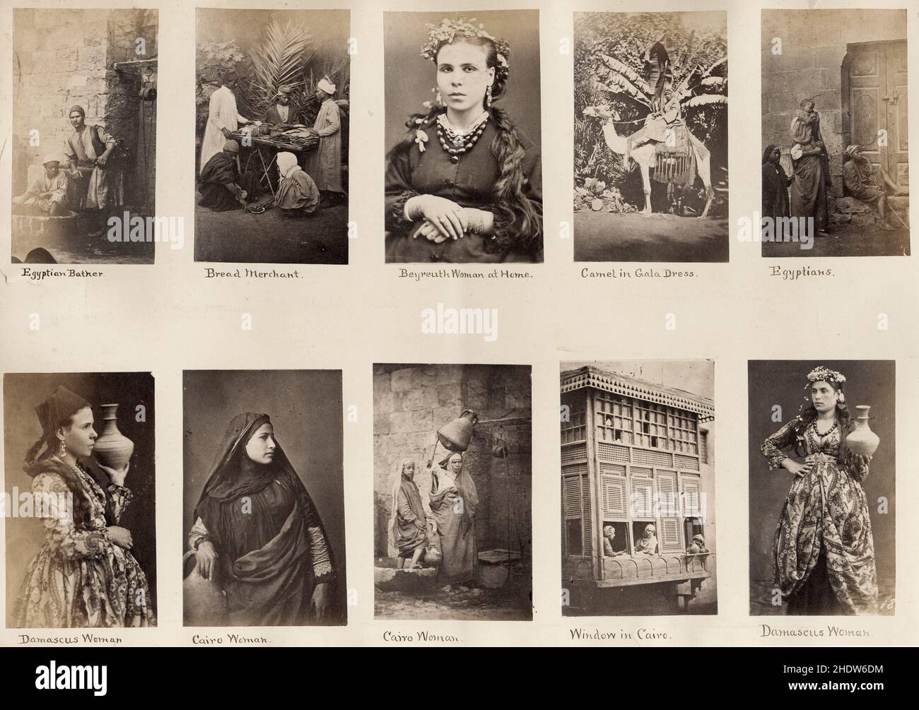 Vintage 19th century photograph: Peoples of the Middle East, Egypt ...