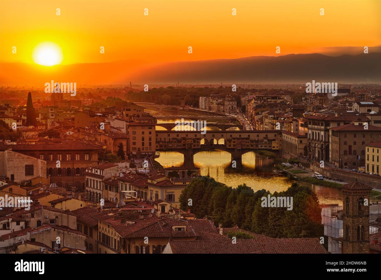 sunset, city view, florence, sunsets, city views, florences Stock Photo ...