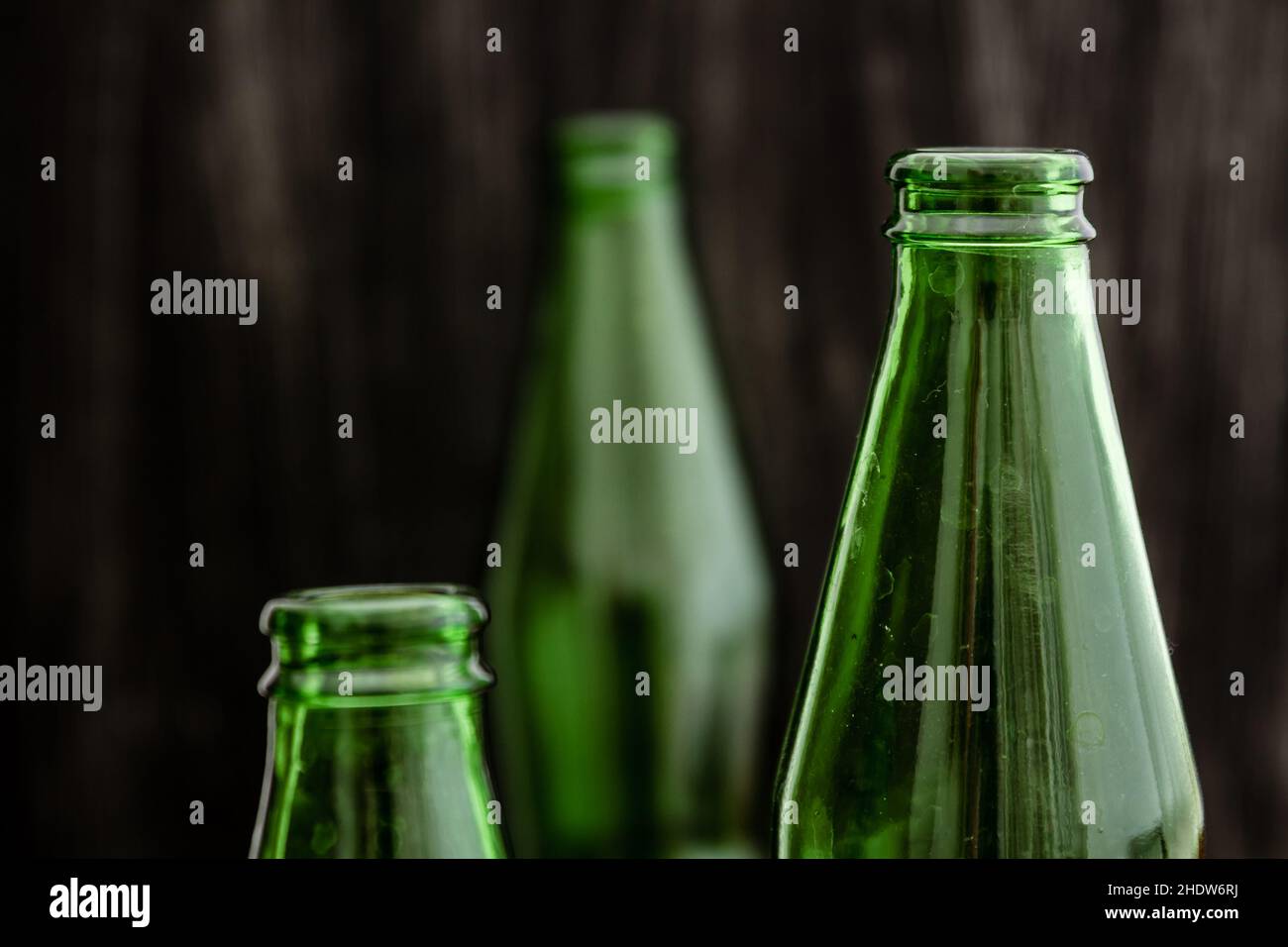 Three empty glass bottles hi-res stock photography and images - Alamy