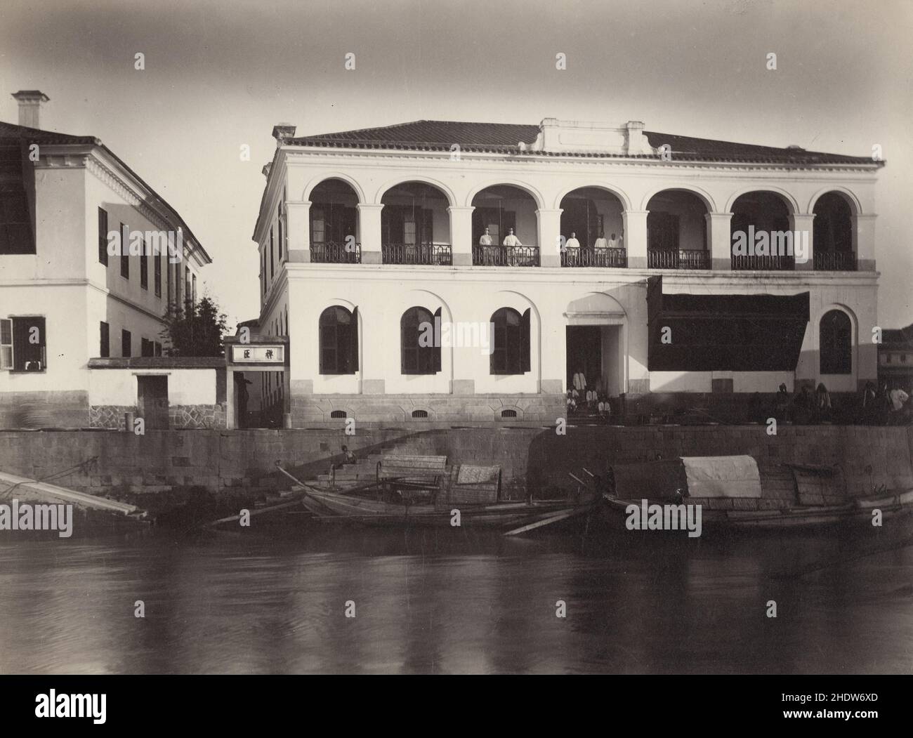 Vintage 19th century photograph: China, view, likely Foochow, Fuzhou ...