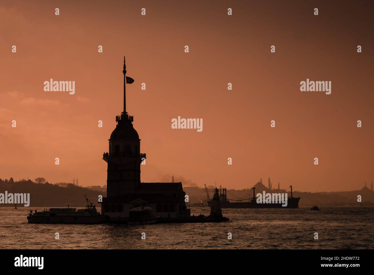 lighthouse, sunset, istanbul, leanderturm, lighthouses, sunsets ...