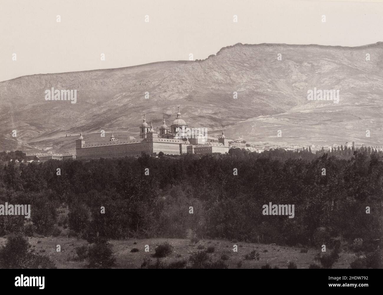 Vintage 19th century photograph: Royal Monastery — El Escorial, Spain ...
