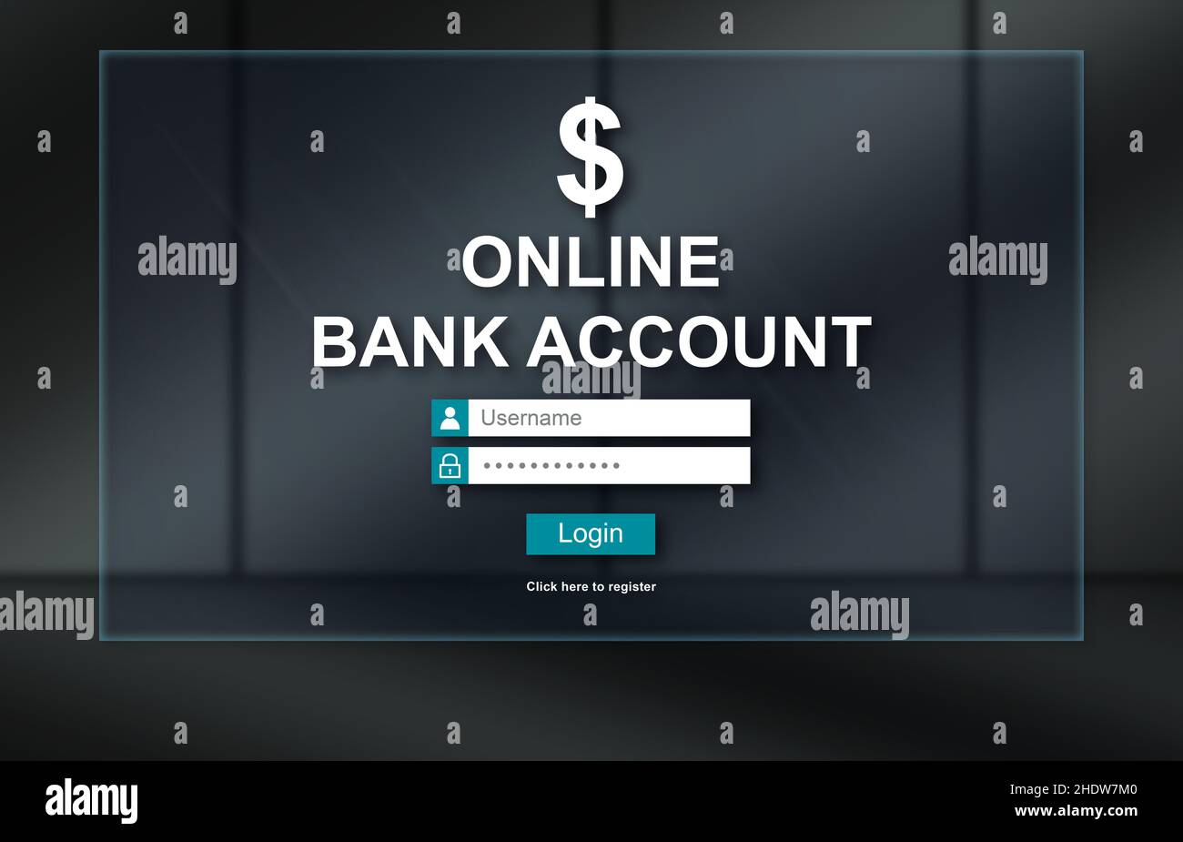 Online bank account concept on dark background Stock Photo - Alamy