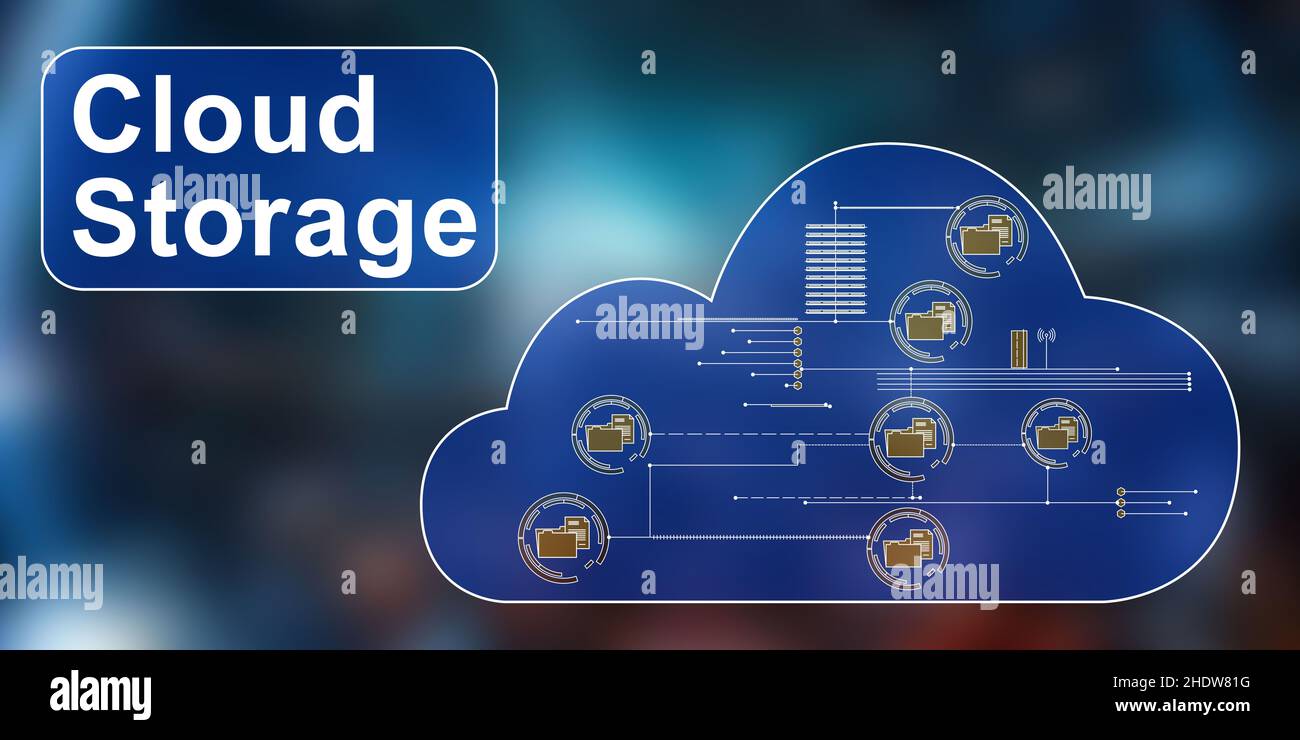 Illustration of a cloud storage concept Stock Photo - Alamy