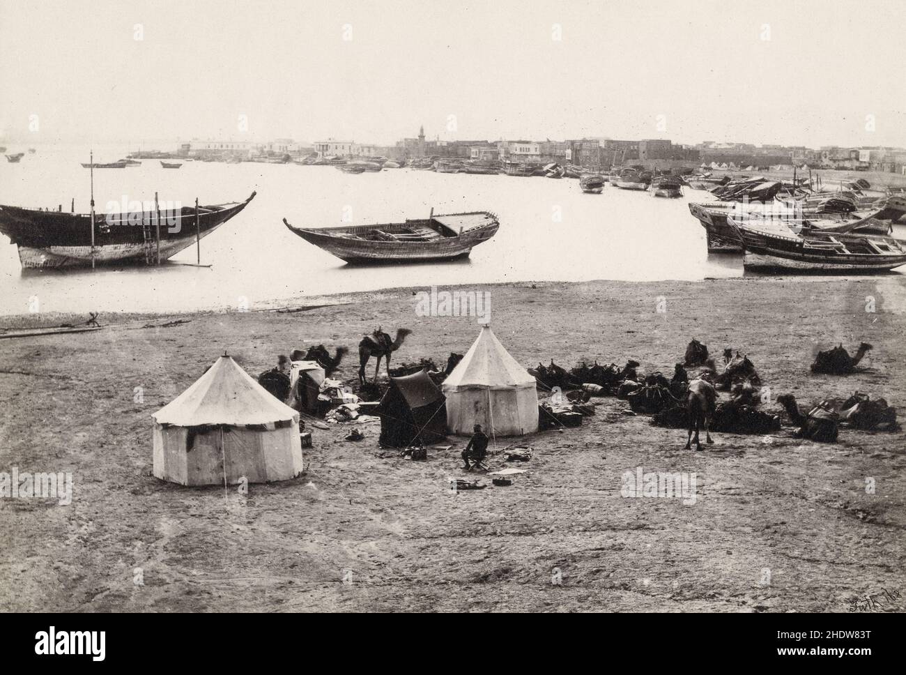 Vintage 19th century photograph: Town of Suez, Egypt, by Francis Frith ...