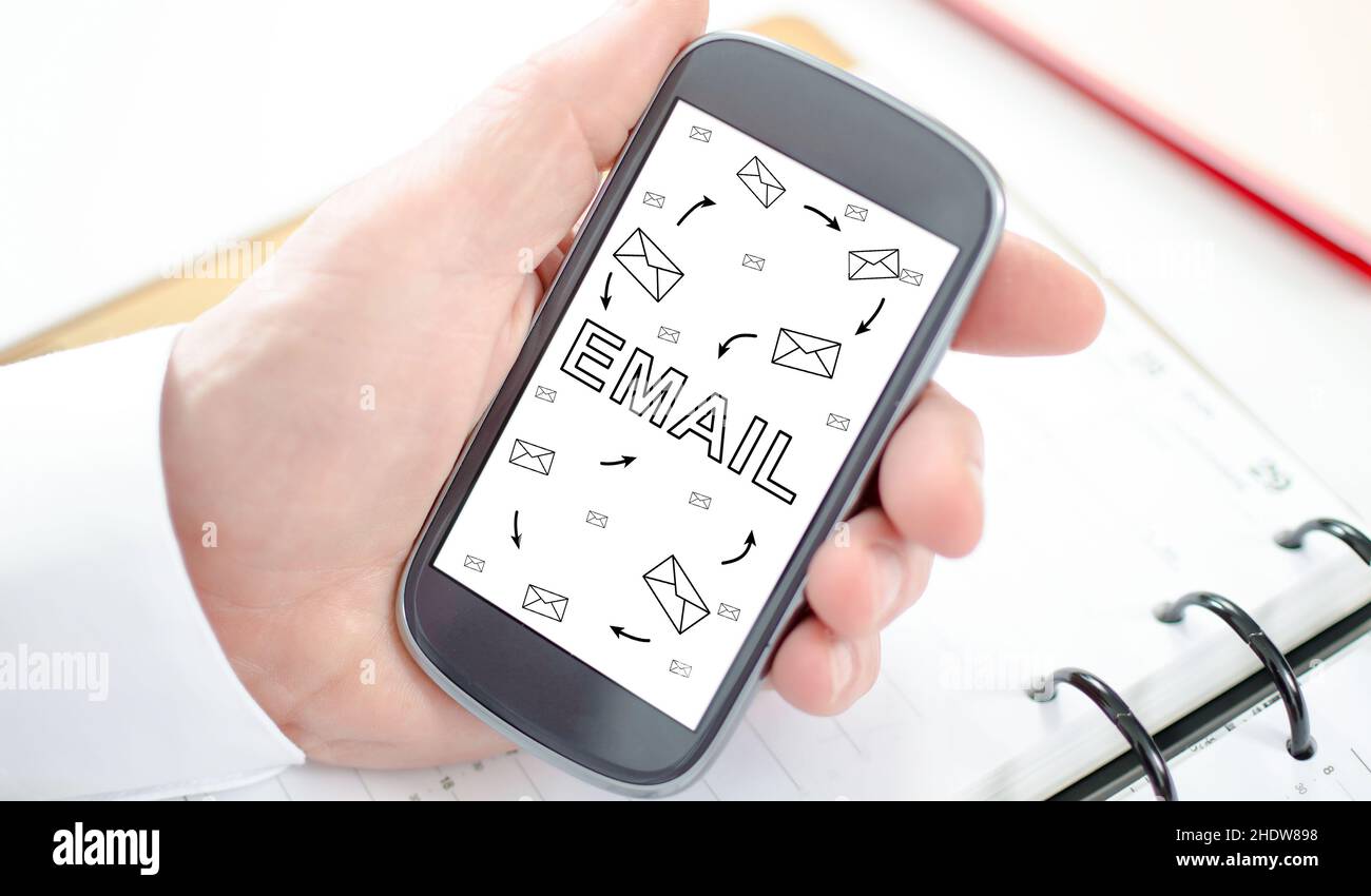 Email concept shown on a smartphone screen Stock Photo - Alamy