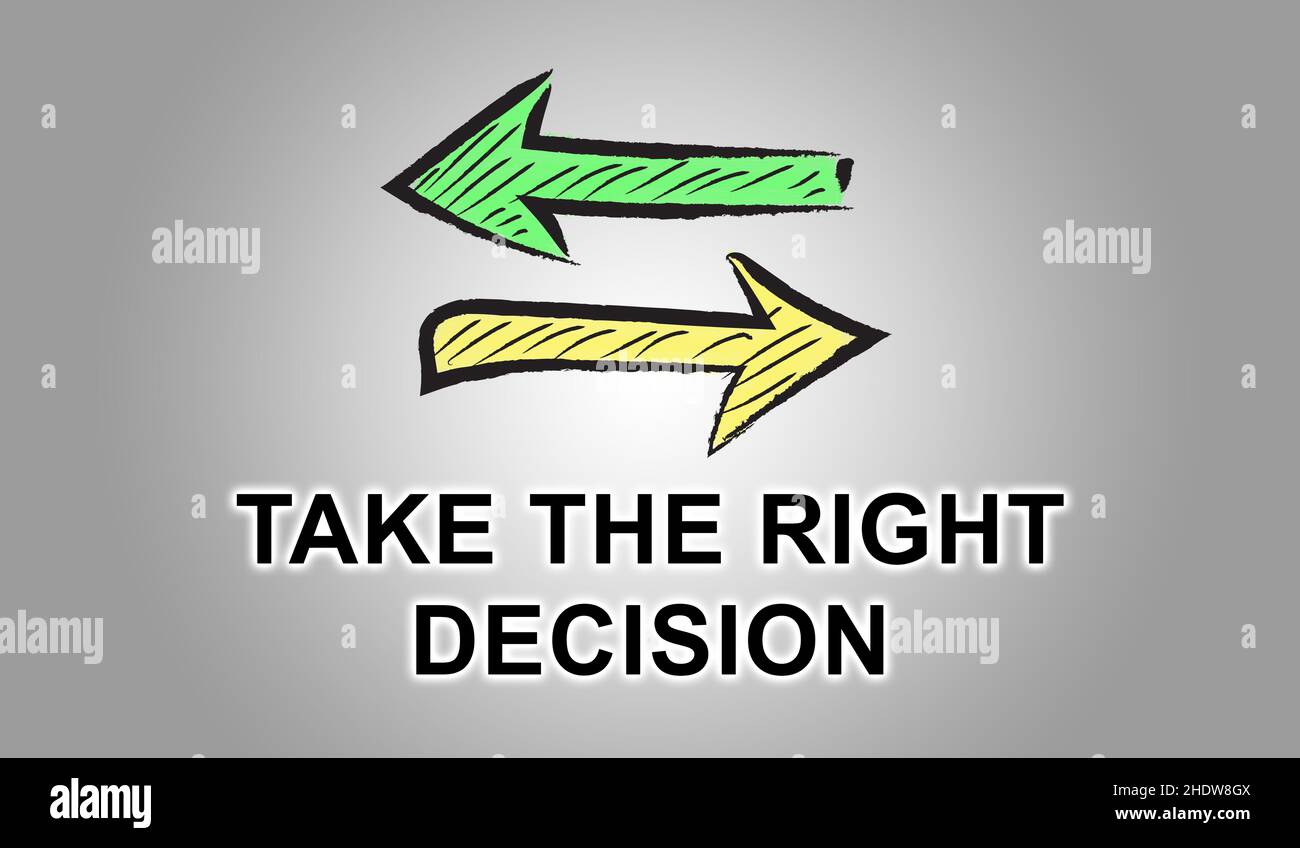 Illustration of a right decision concept Stock Photo - Alamy