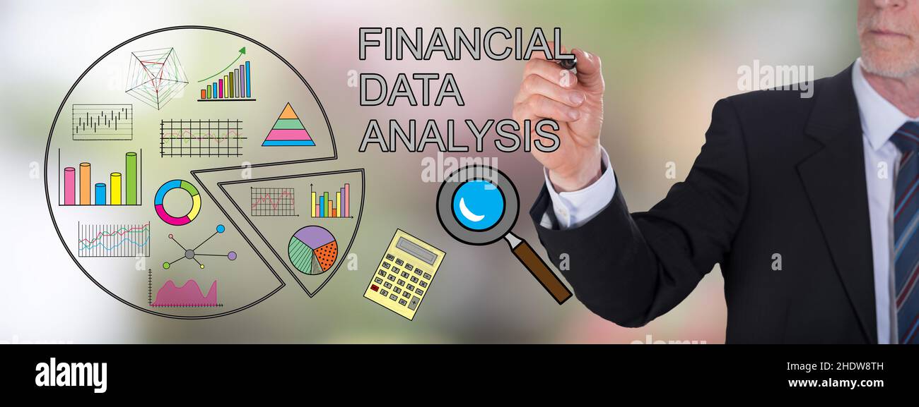 Businessman drawing a financial data analysis concept Stock Photo - Alamy