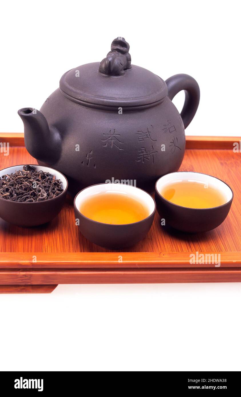 Isolated tray with teapot and cups hi-res stock photography and images ...