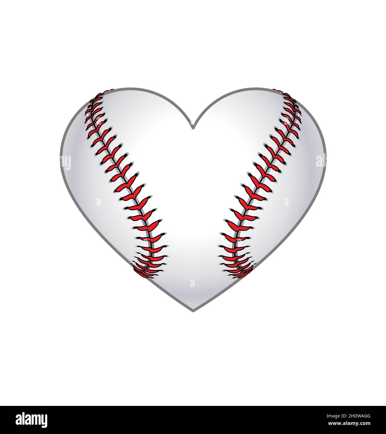 classic baseball as a love heart shape icon emblem vector isolated on ...