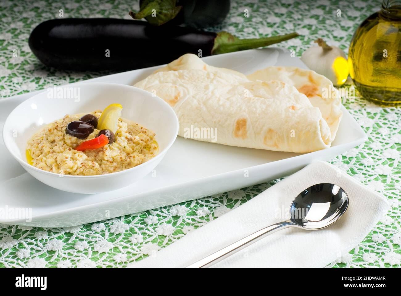 dip, arab cuisine, babaganoush, dips, arab cuisines, arab food Stock ...