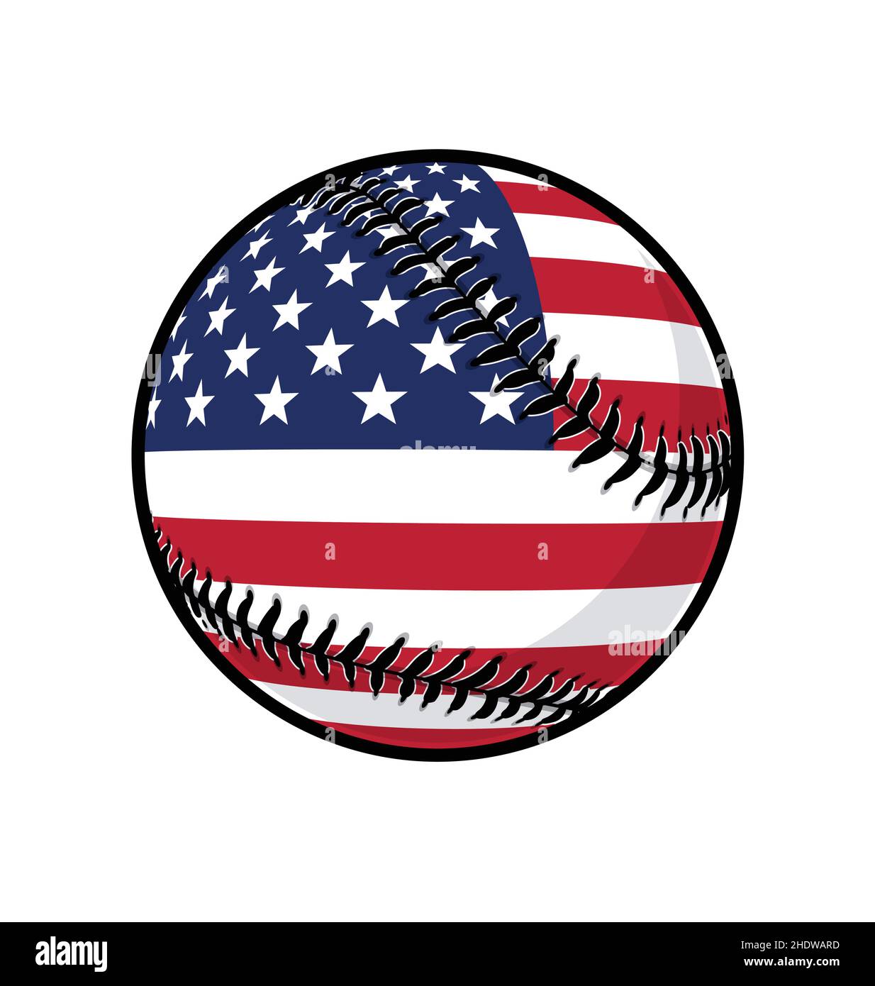 baseball with usa american flag logo symbol vector isolated on white ...