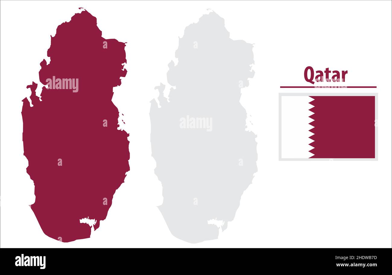 Qatar map outline Stock Vector Images - Alamy