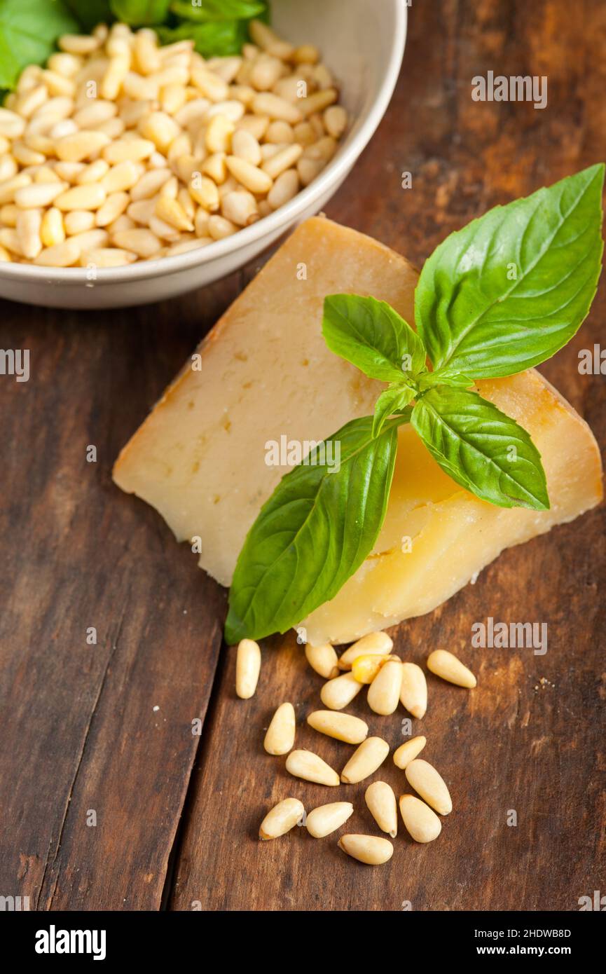ingredient, parmesan, pine nut, ingredients, parmesans, pine nuts Stock ...