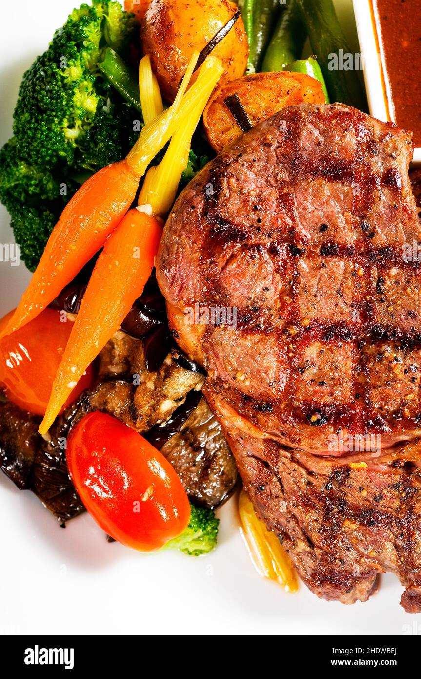 grilled meat, grilled meats Stock Photo - Alamy