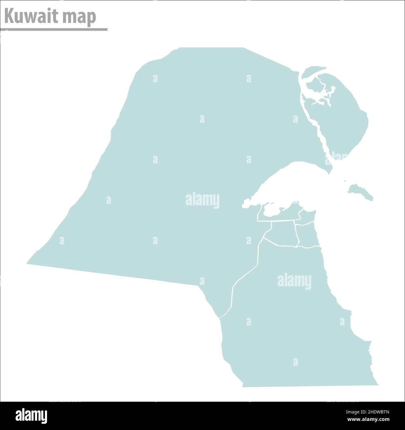 Kuwait map with states Stock Vector Images - Alamy