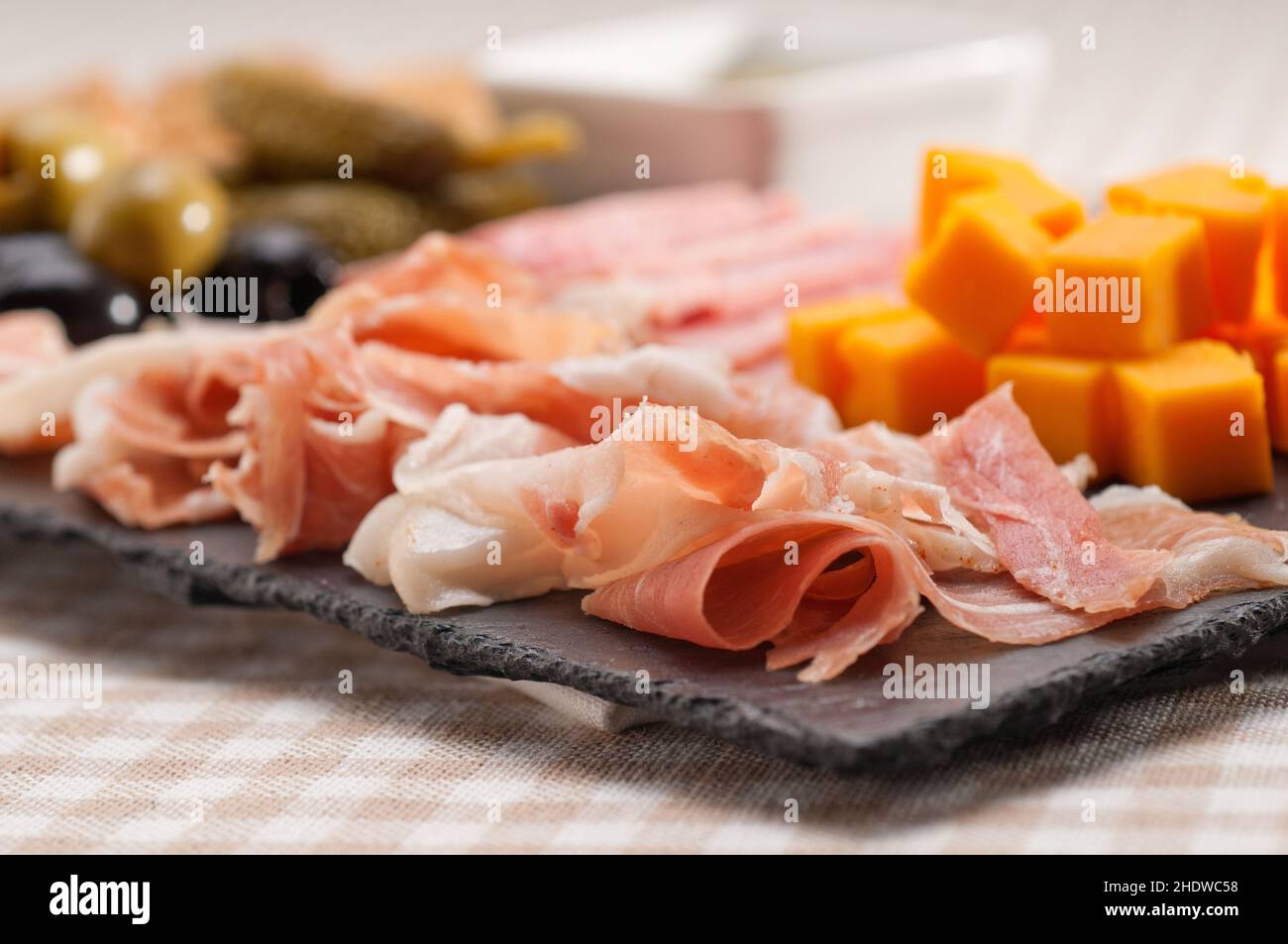 cheese cubes, ham, cheese cube, food cube, hams Stock Photo - Alamy