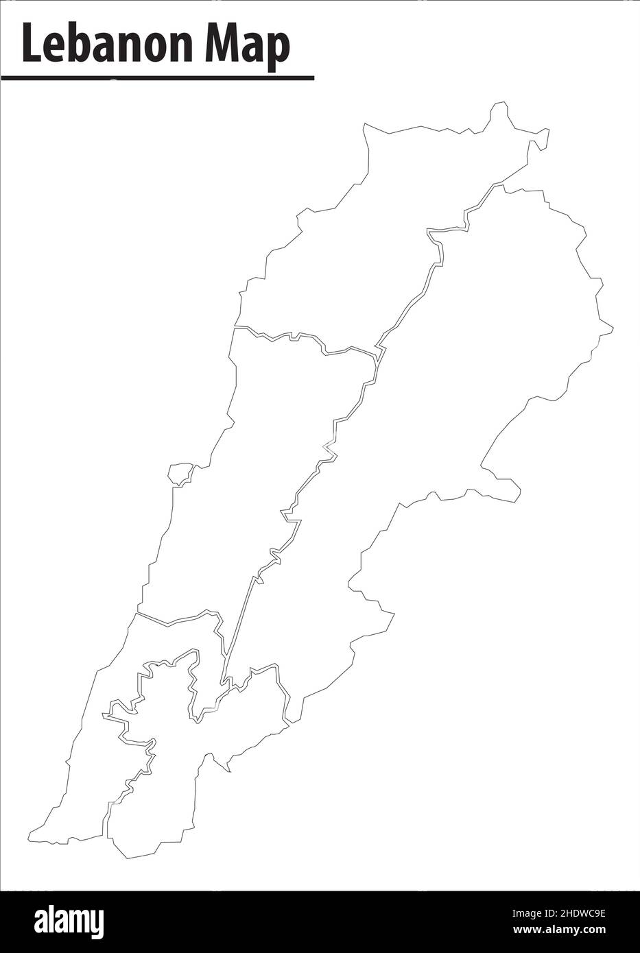 Lebanon white map hi-res stock photography and images - Alamy