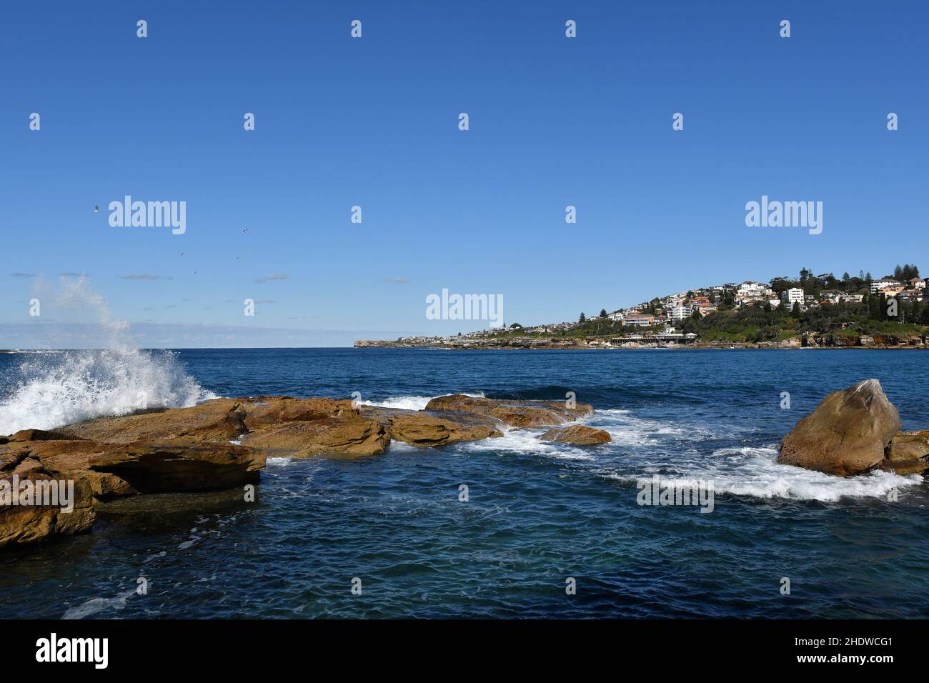 Waves crashing on rocks in Manly, Sydney, Australia Stock Photo - Alamy