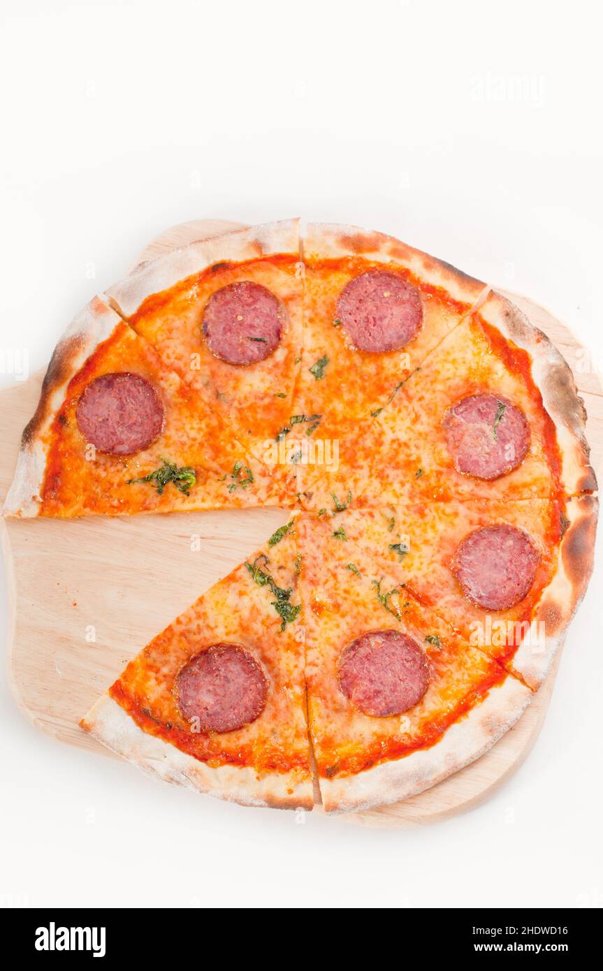 salami pizza, salami pizzas Stock Photo - Alamy