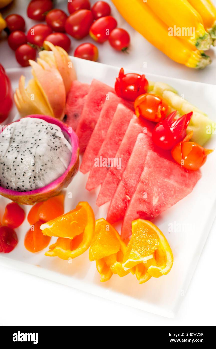 fruit plate, buffet, catering, fruit plates, buffets Stock Photo - Alamy