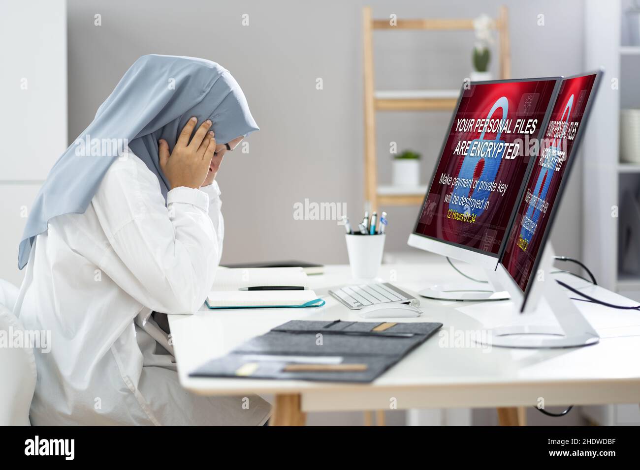 Ransomware Cyber Attack. Encrypted Files Text Screen Stock Photo - Alamy