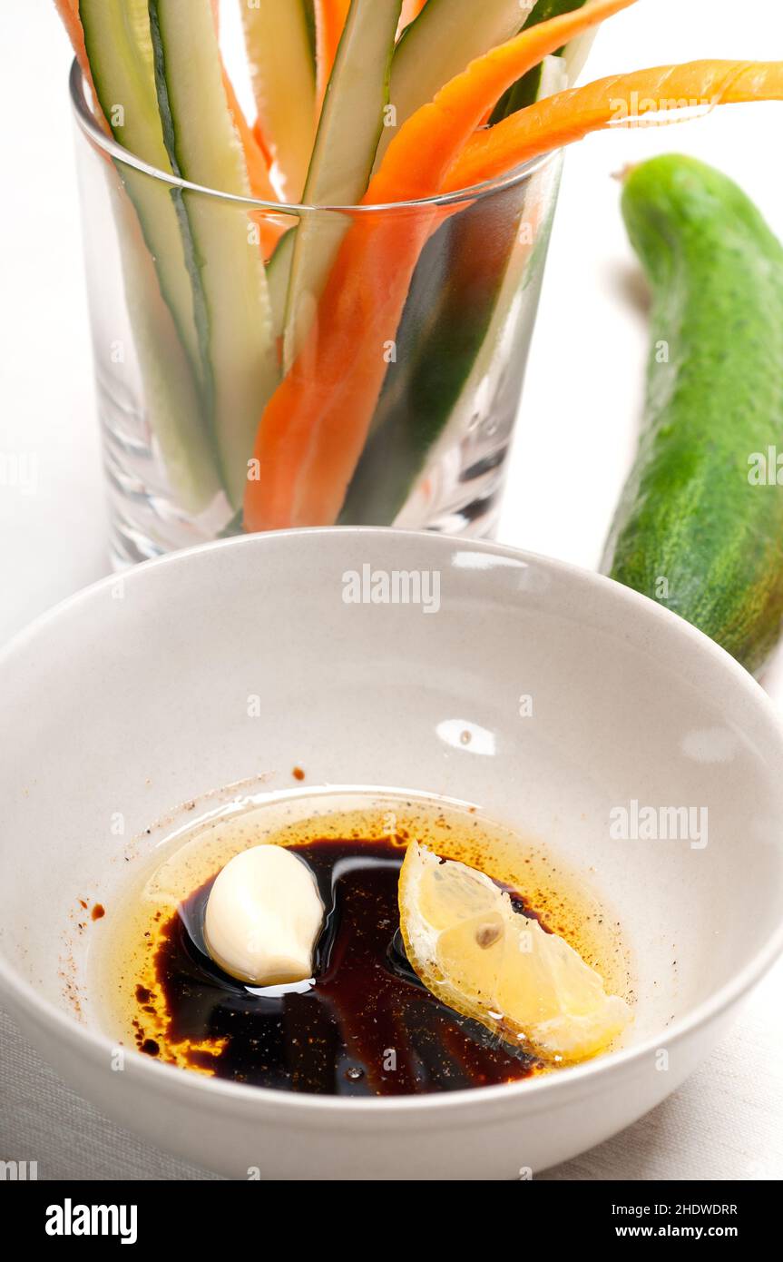 sauce, vegetable stick, sauces, vegetable sticks Stock Photo - Alamy