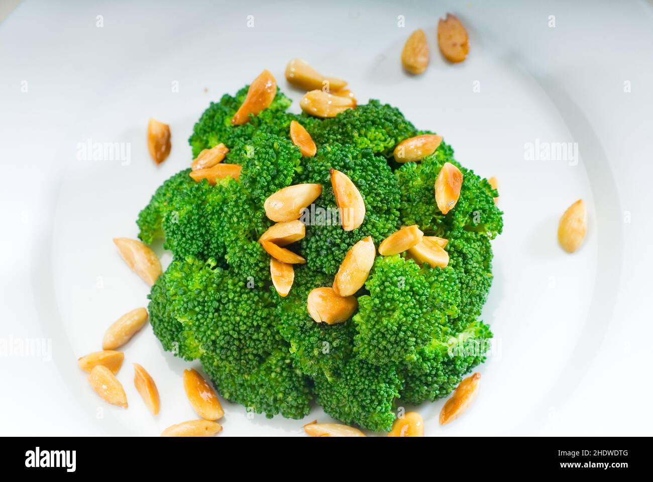 broccoli, almonds, broccolis, almond Stock Photo - Alamy